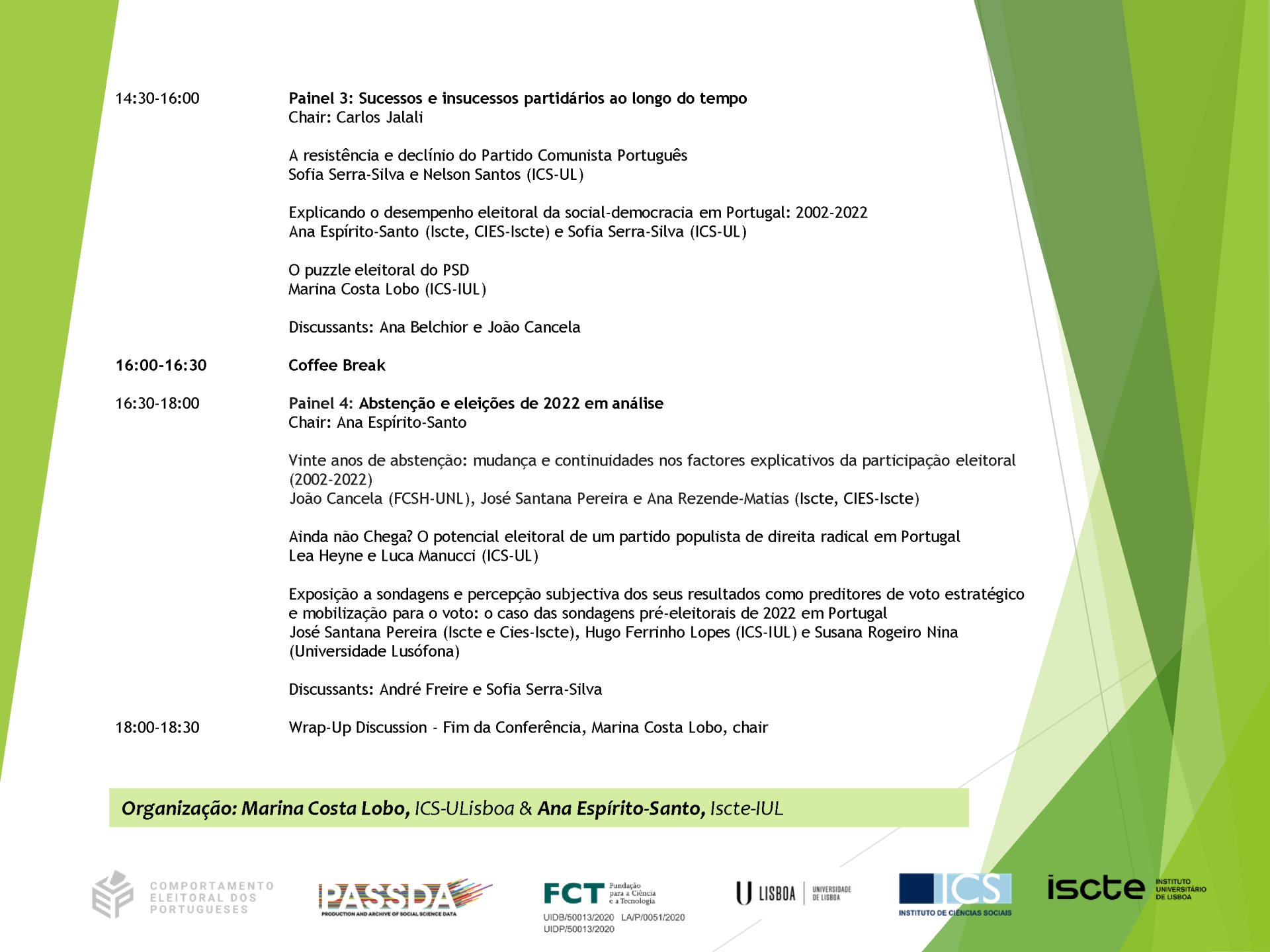 Mudança Eleitoral em Tempos de Perma-Crise: Portugal, 2002-2022 | ICS